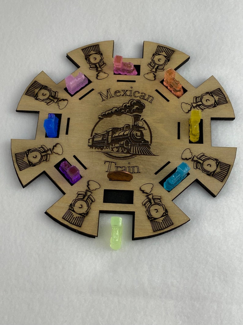 Mexican Train Domino Hub and 8 Resin Trains Elevate Your Domino ...