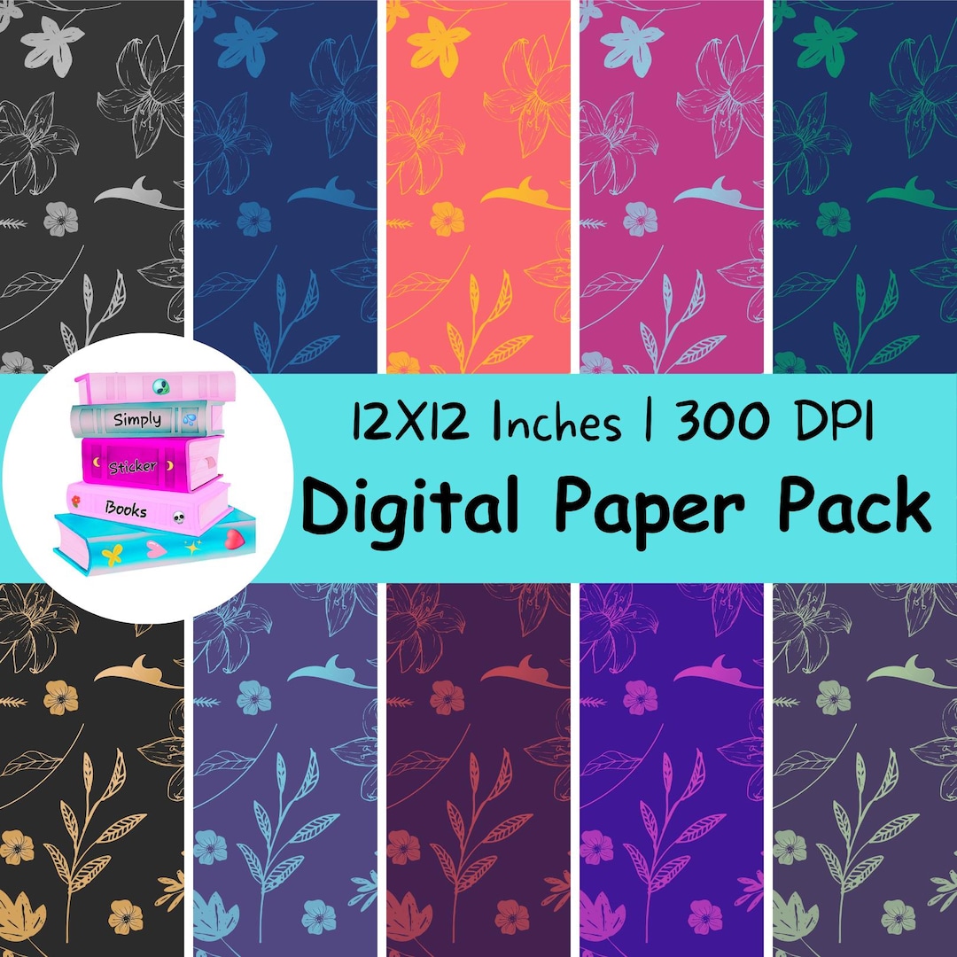 Classic Floral Digital Paper Pack, 12x12 Inch, 300 DPI, Scrapbooking ...