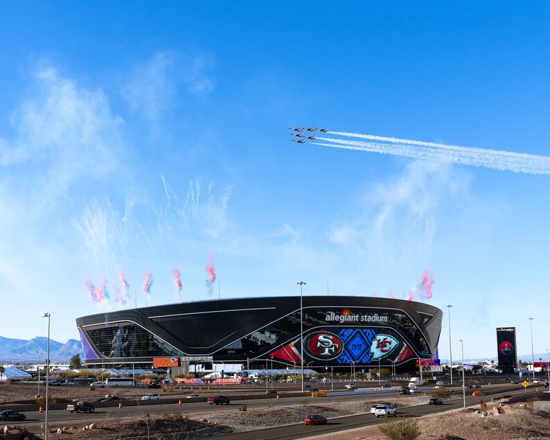 Allegiant Stadium Photo Print Football 49ers Chiefs Super Bowl Air ...