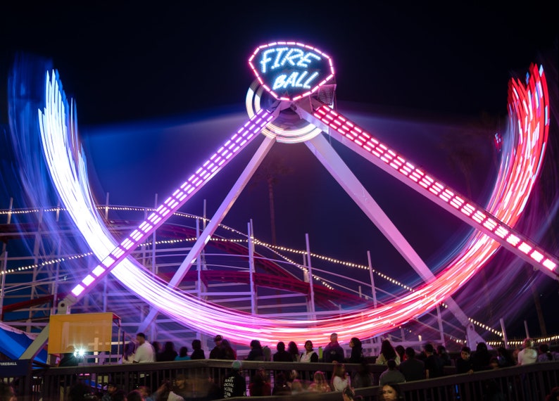 Santa Cruz Beach Boardwalk Fireball Ride Photo Print Amusement Park ...