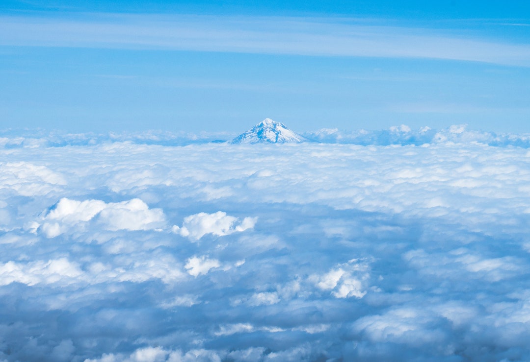 Mount Shasta Mountain Photo Print Wall Art Decor Above Cloud Photograph ...