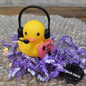 Yellow Rubber Duck, PC Gamer Duckie With Headset and Controller. Cute ...
