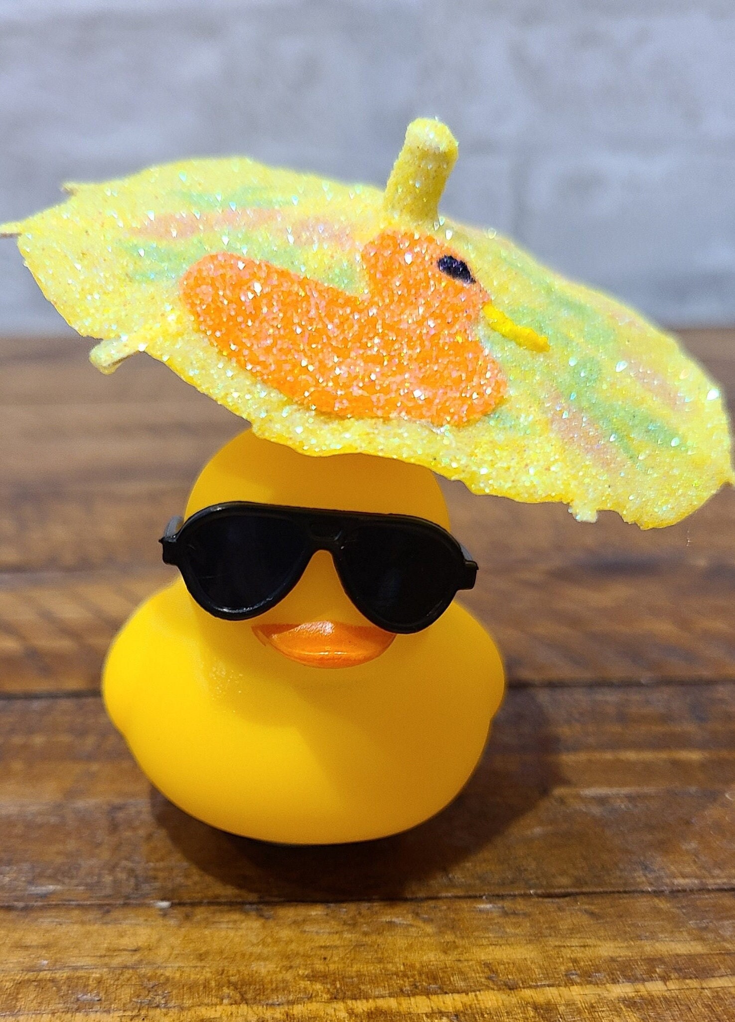 Rubber Duck, Gamer Duck, With Sunglasses, Handmade Umbrella and Stand ...