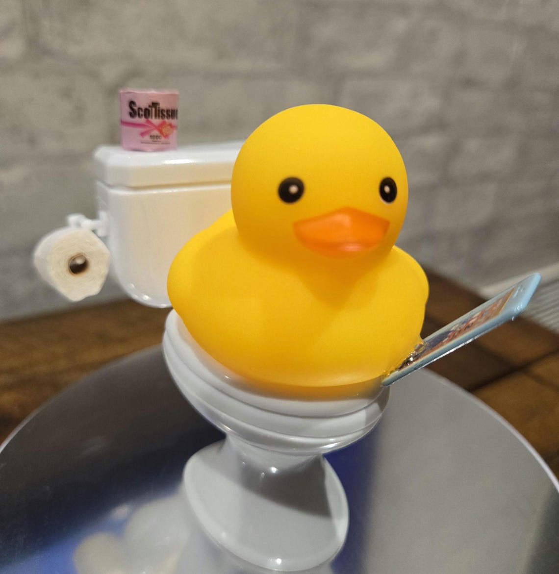 Yellow Rubber Duck, Toilet Cell Phone Duck. Time to Take a Toilet Break ...