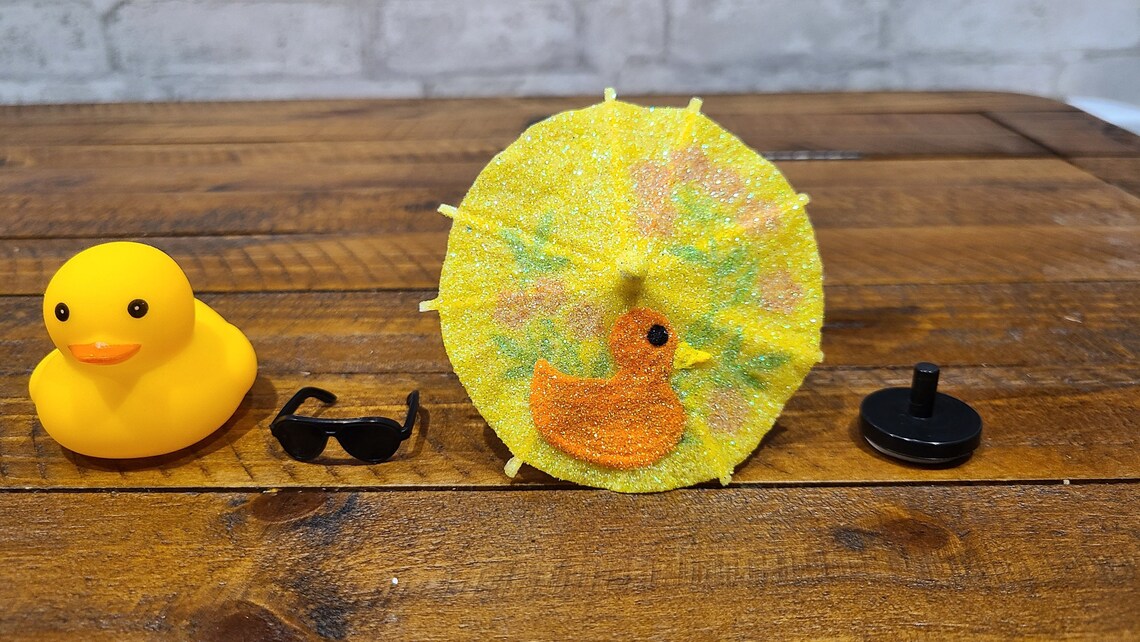 Rubber Duck, Gamer Duck, With Sunglasses, Handmade Umbrella and Stand ...
