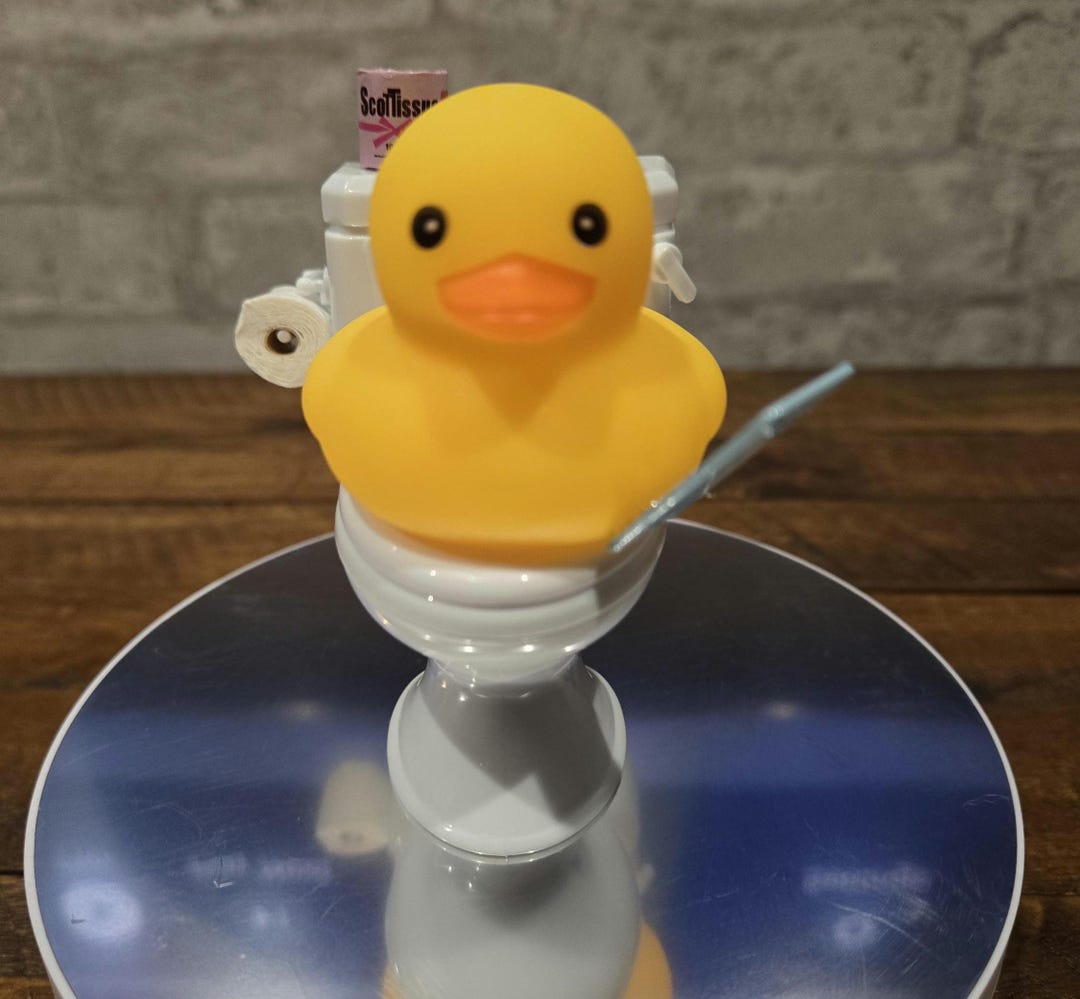 Yellow Rubber Duck, Toilet Cell Phone Duck. Time to Take a Toilet Break ...