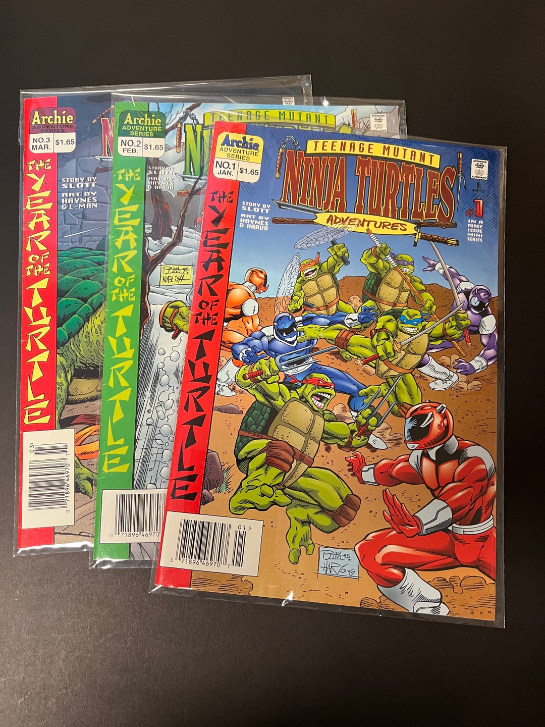 Teenage Mutant Ninja Turtles, Year of the Turtle No 1 -3, 1996 Archie ...