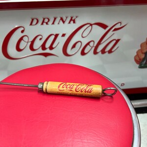 Vintage Coca-cola Coke Soda Ice Pick & Bottle Opener With Wood Handle ...