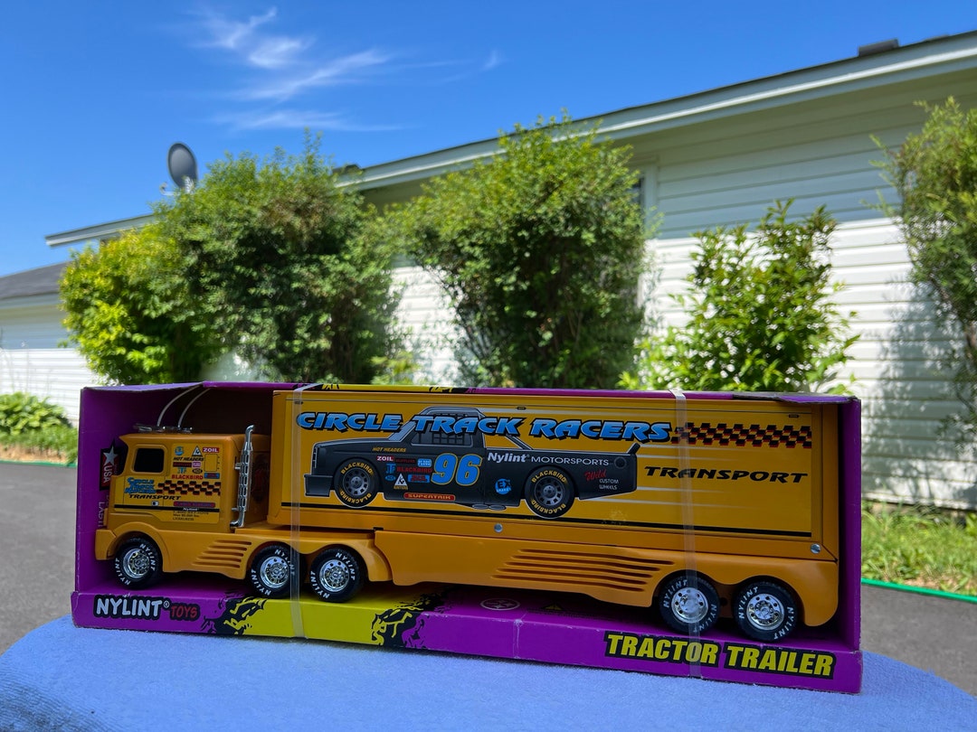 Nylint Semi Tractor Trailer Circle Track Racers Hauler, Pressed Steel ...