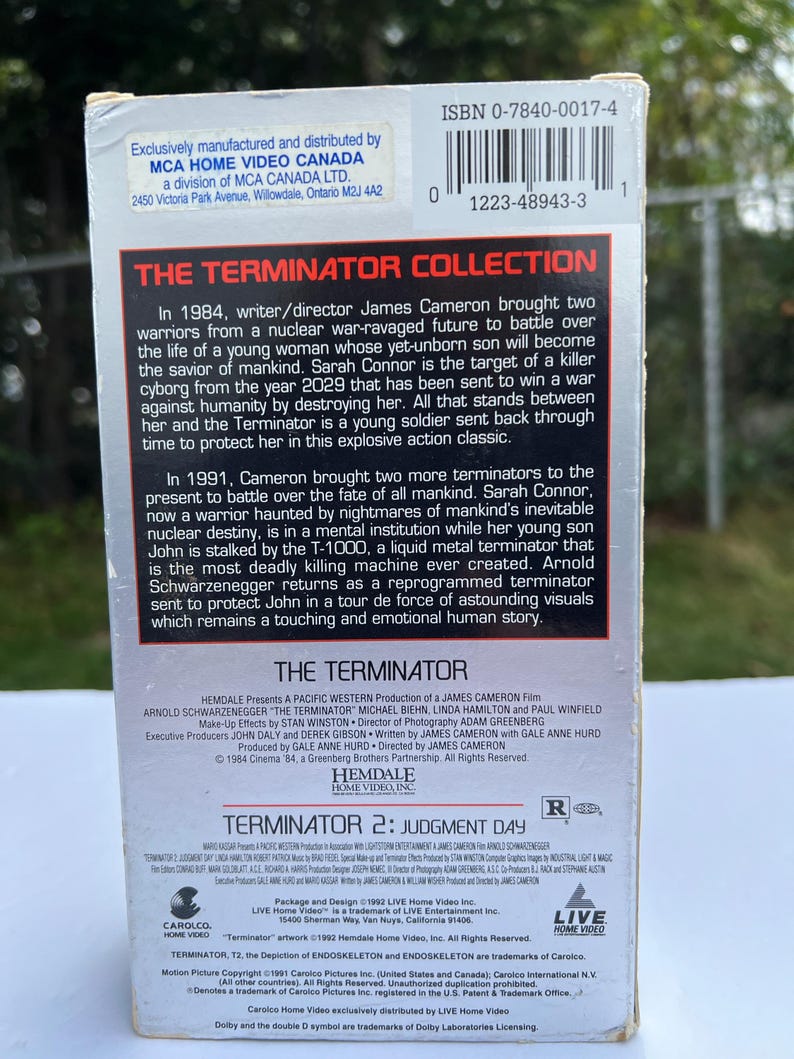 The Terminator Collection VHS Movie 2-tape Set Arnold Schwarzenegger - Etsy