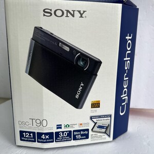 Sony Cyber Shot DSC-T90 12.1MP 4x Compact Digital Camera Silver Bundle With Extra Battery ...