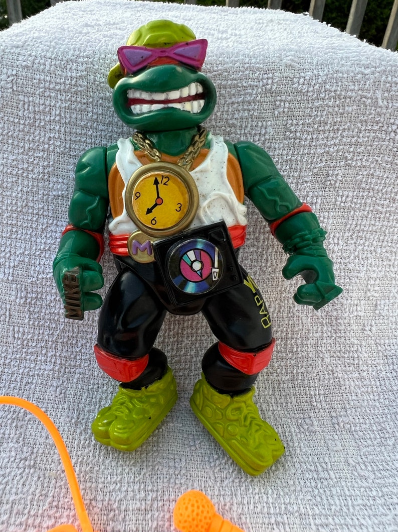 1991 Playmates RAPPIN' MIKE Rock 'n Rollin TMNT Action Figure. 100% ...