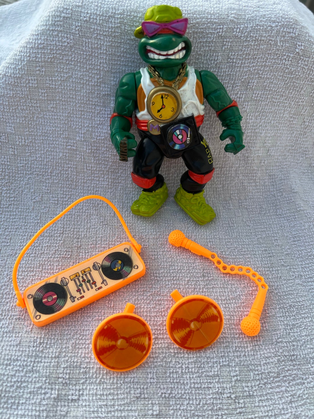 1991 Playmates RAPPIN' MIKE Rock 'n Rollin TMNT Action Figure. 100% ...