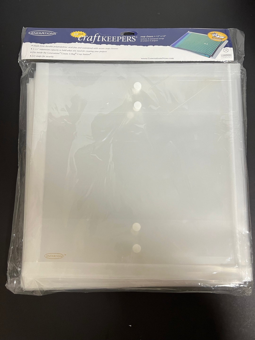 12 X 12 Scrapbook Storage, Album Refill Snap Closure Waterproof Storage ...