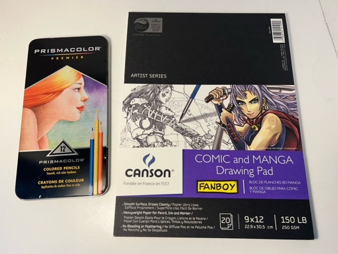 Canson Comic and Manga Drawing Pad, Fanboy. Prismacolor Colored Pencils ...