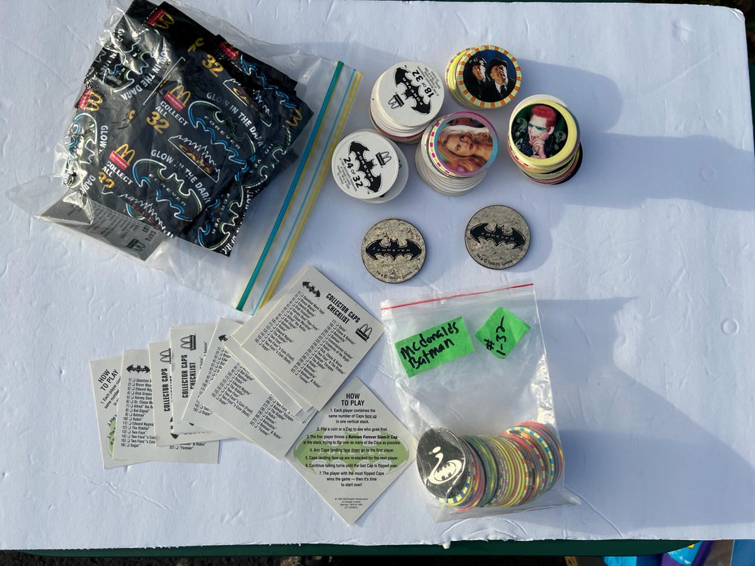 Mcdonald's Batman Forever Pogs and Slammers 1995 Batman Pogs, Full Set ...