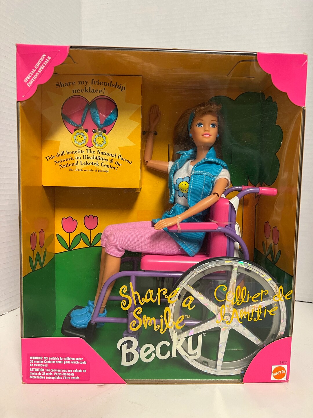 Vintage Barbie Share a Smile Becky Doll Wheelchair 1996 Mattel 15761 ...