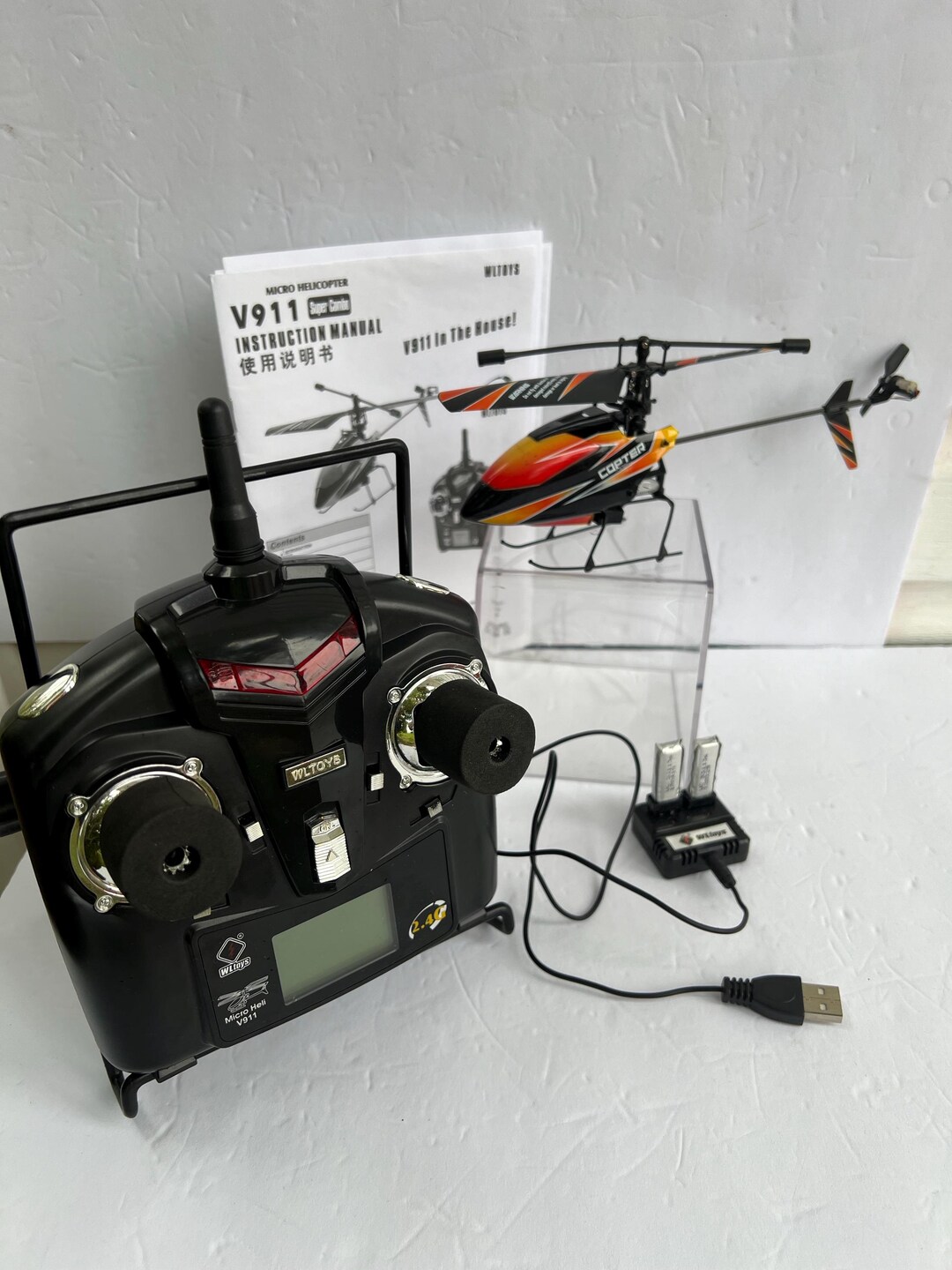 Wltoys RC Helicopter 4CH Copter Micro Series V911 2.4G, Used Working ...