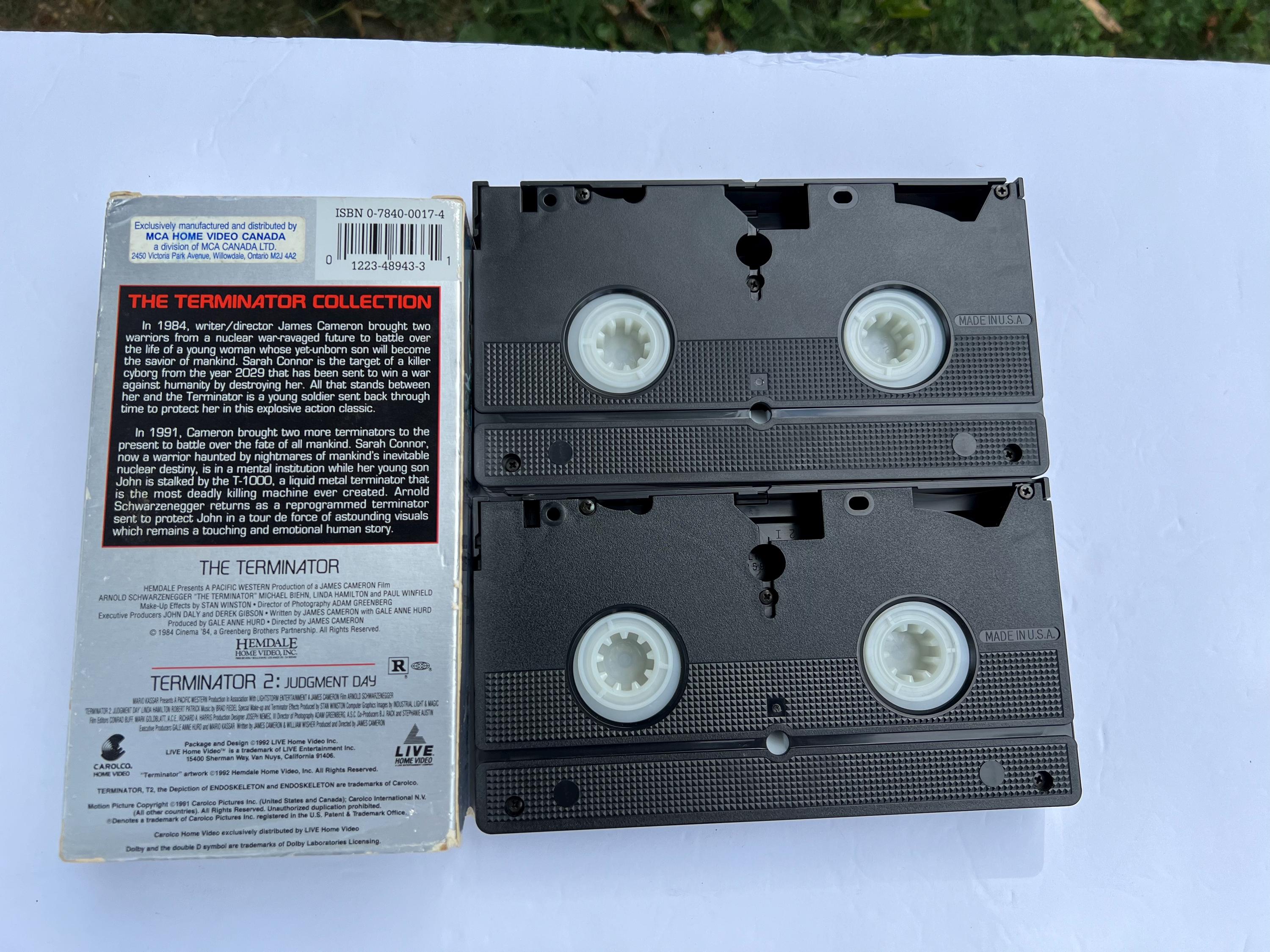The Terminator Collection VHS Movie 2-tape Set Arnold Schwarzenegger - Etsy