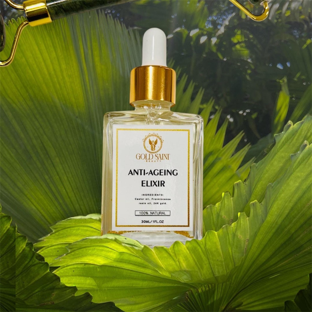 Anti-ageing Elixer, Pure Castor Oil, Frankincense Resin Oil, 24k Gold ...