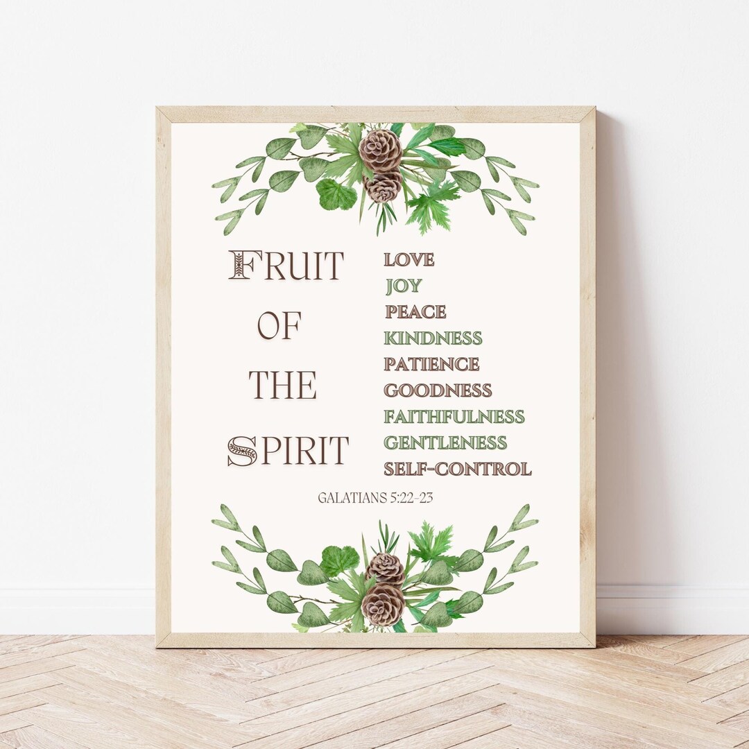 Fruit of the Spirit Winter Rustic Printable Frameable Art Add to Prayer Board Kit Galatians 5:22 ...
