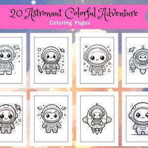 Astronaut Adventure Coloring Book Activity Book Coloring Pages for Kids ...