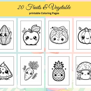 Fruits & Vegetable Coloring Book Busy Book for Kids Coloring Pages - Etsy
