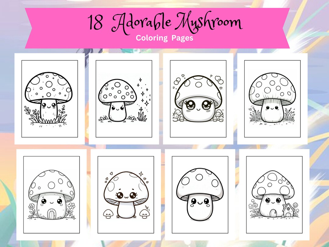 Colorful Mushroom Coloring Pages Activity Book for Kids Busy Book ...