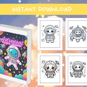 Astronaut Adventure Coloring Book Activity Book Coloring Pages for Kids ...