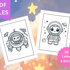 Astronaut Adventure Coloring Book Activity Book Coloring Pages for Kids ...