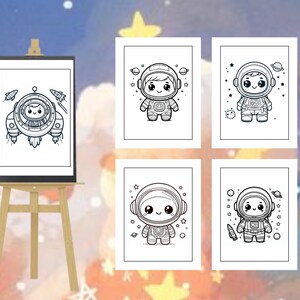 Astronaut Adventure Coloring Book Activity Book Coloring Pages for Kids ...