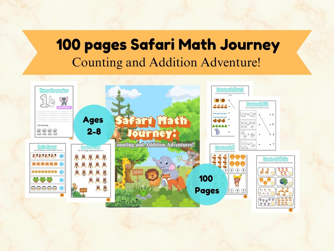 Safari Activity Book Printable Worksheet Preschool Activity Book ...