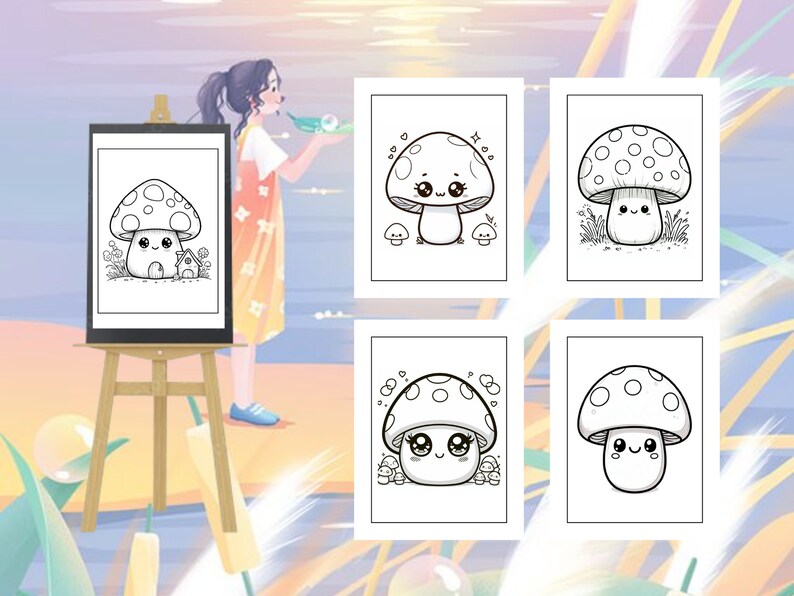 Colorful Mushroom Coloring Pages Activity Book for Kids Busy Book ...