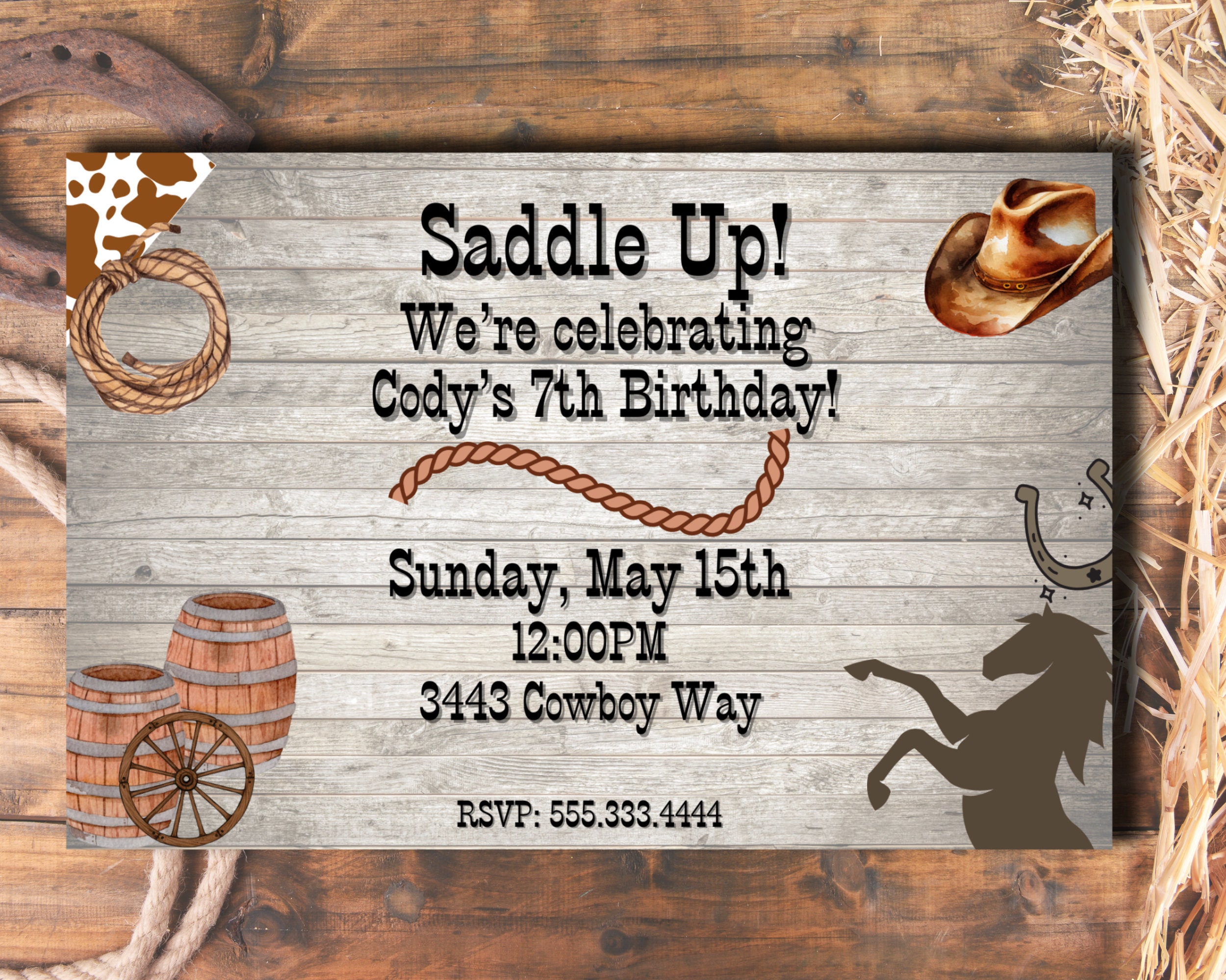 Saddle up Cowboy Birthday Invitation - Etsy