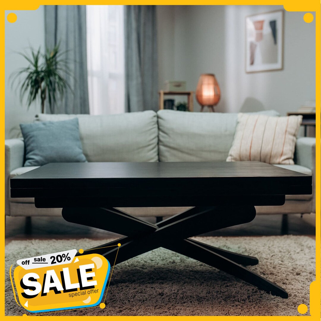 SPIDER Transformer Table Coffee Table Hardwood 3-in-1 Wooden Table ...