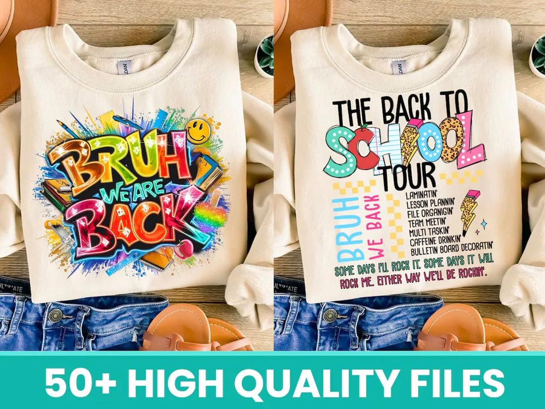 Download Retro Back to School Bundle Png, First Day of School Design ...
