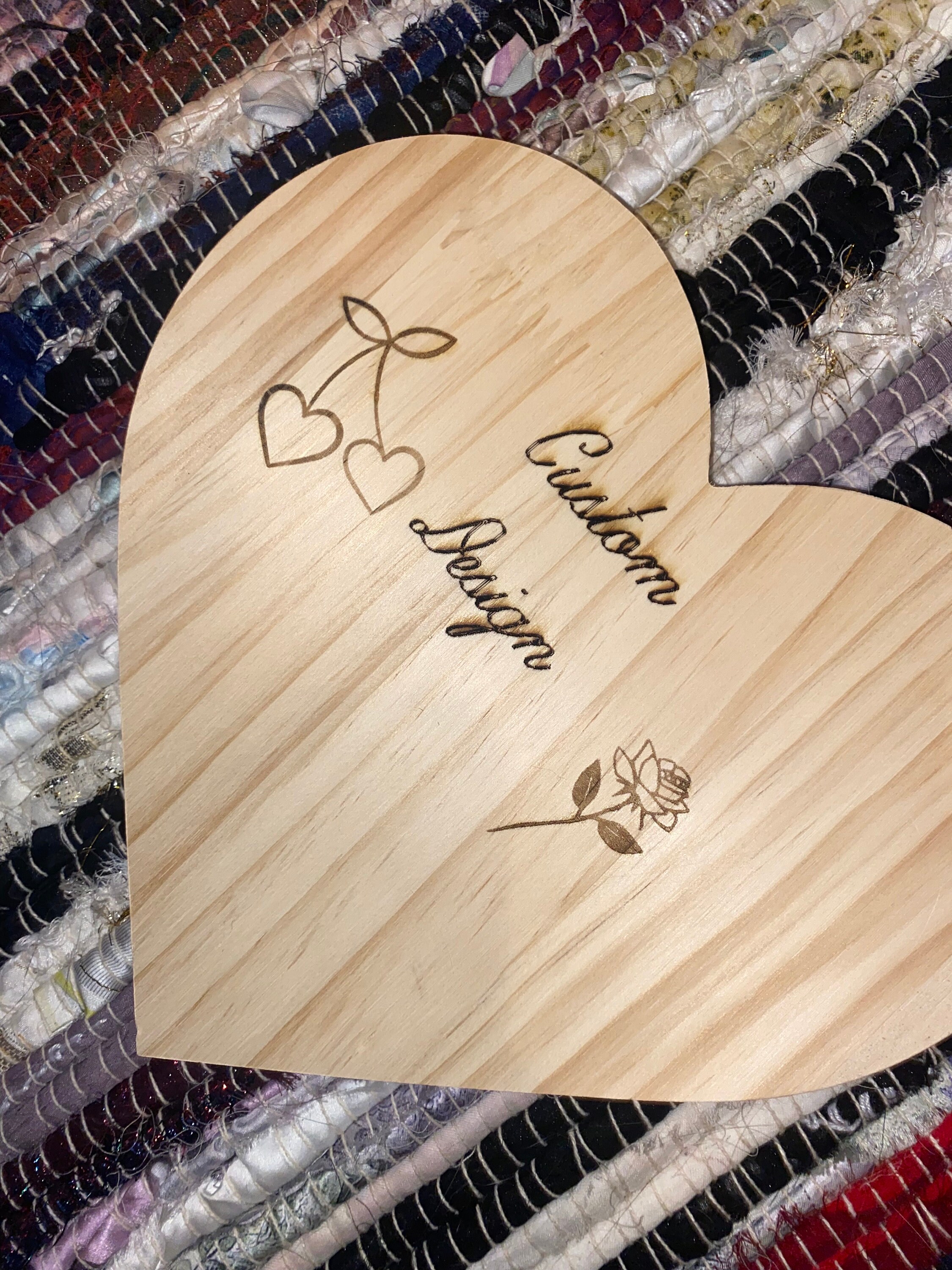 CUSTOM Wood Engraving HEART Shape Valentines Day - Etsy