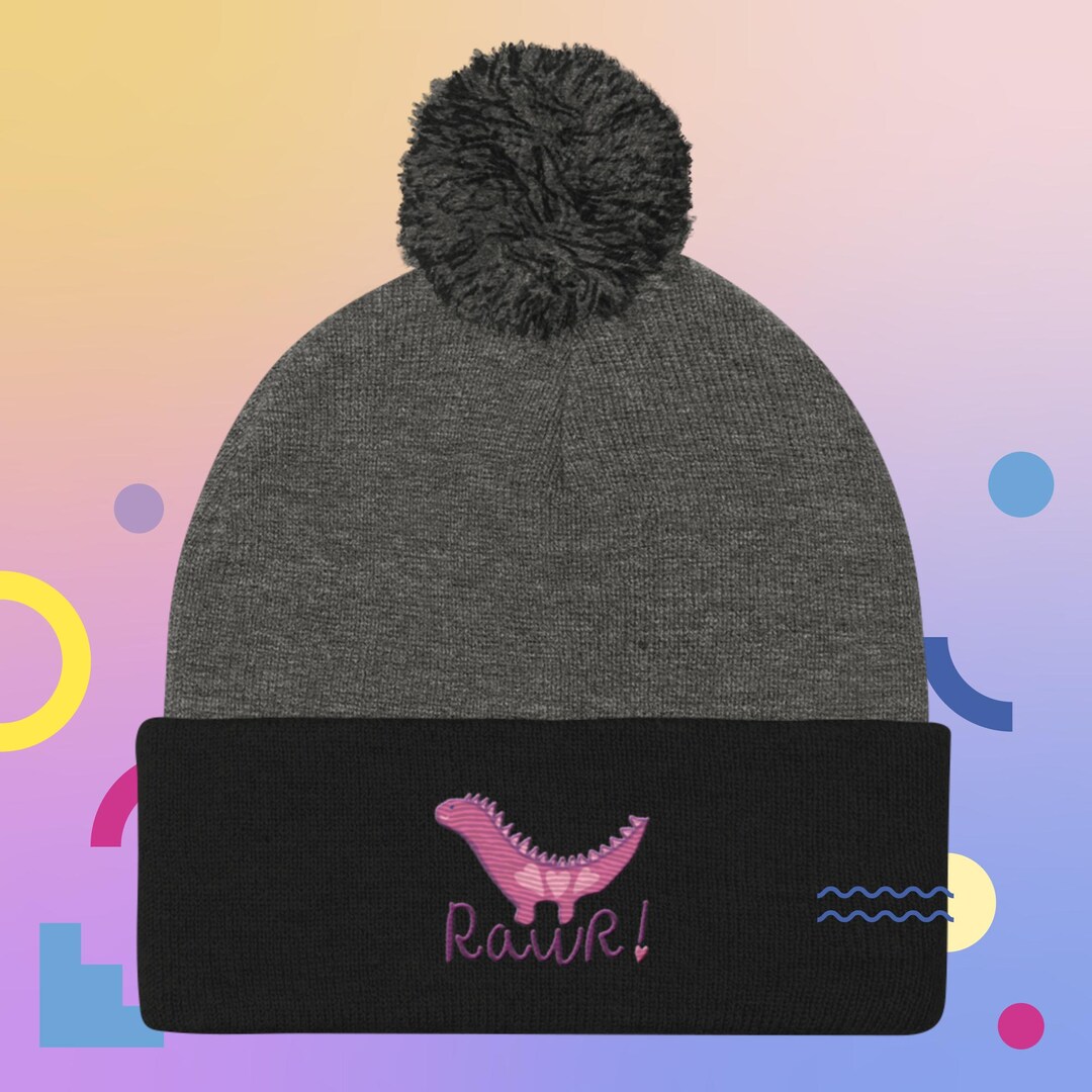 Zoe the Love Dino's Pom-pom Beanie - Etsy