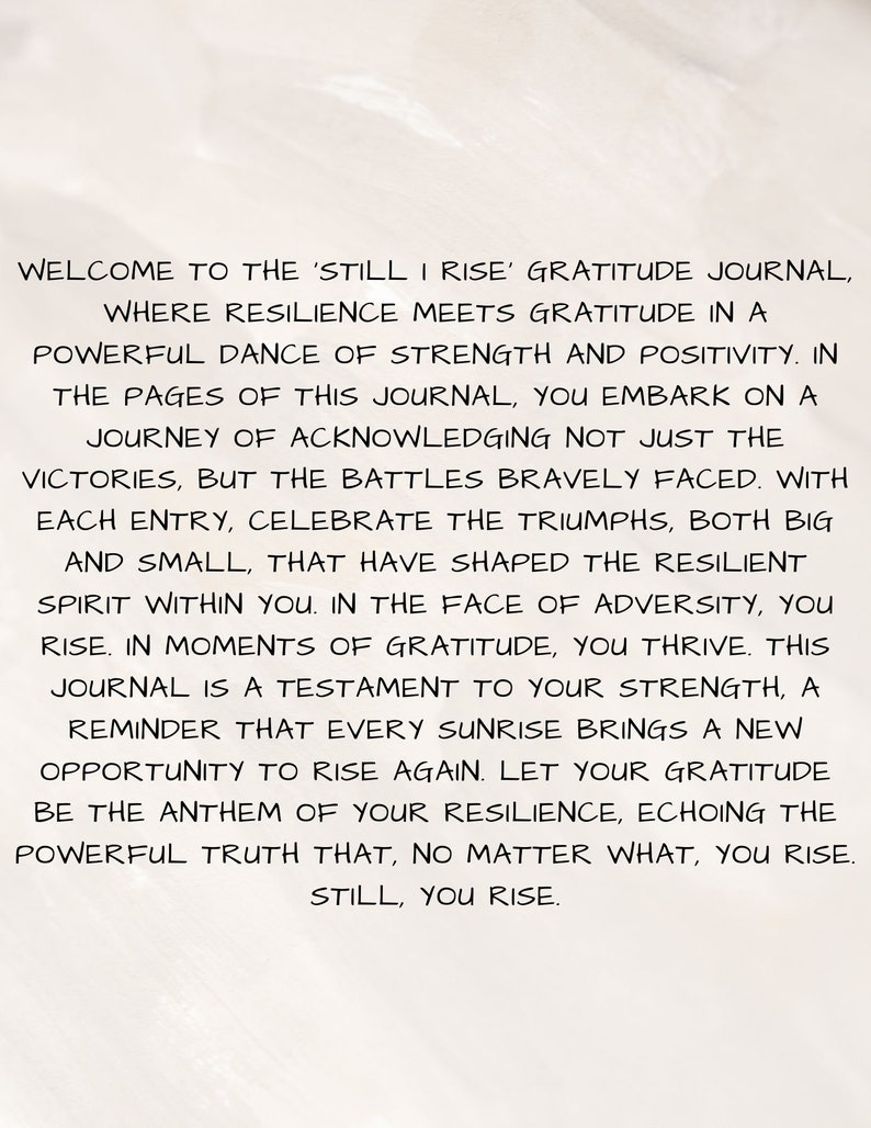 Still I Rise Gratitude Journal - Etsy