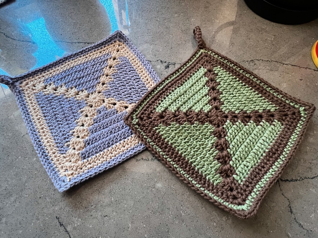 Crochet All-purpose Kitchen Pads, Set of 2, Original Design, Handmade ...