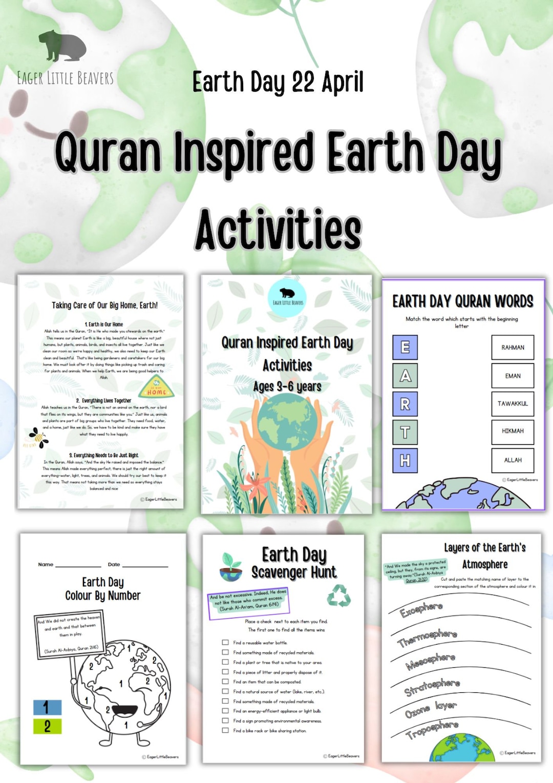 Quran Inspired Earth Day Activities (earth Day- 22 April) - Etsy
