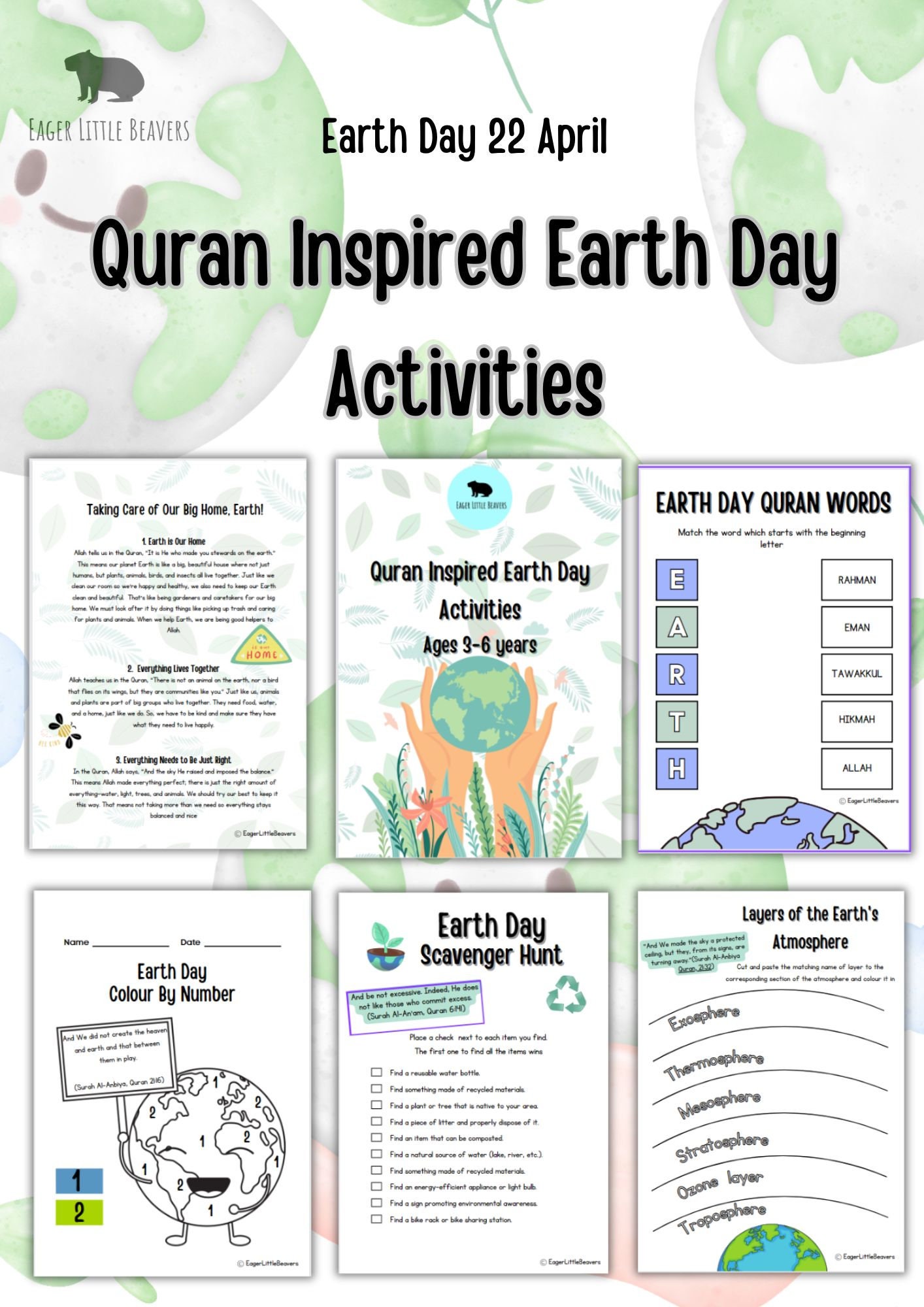 Quran Inspired Earth Day Activities (earth Day- 22 April) - Etsy