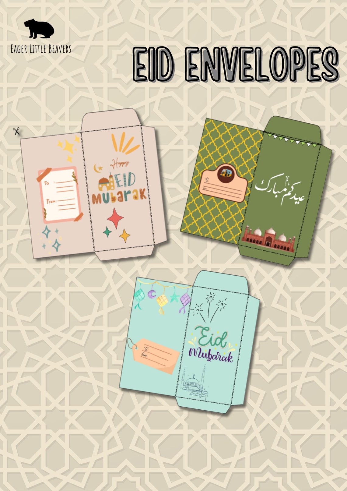 Digital Download Eid Envelope, Eid Card, Eid Card, Money Envelope, Eid ...