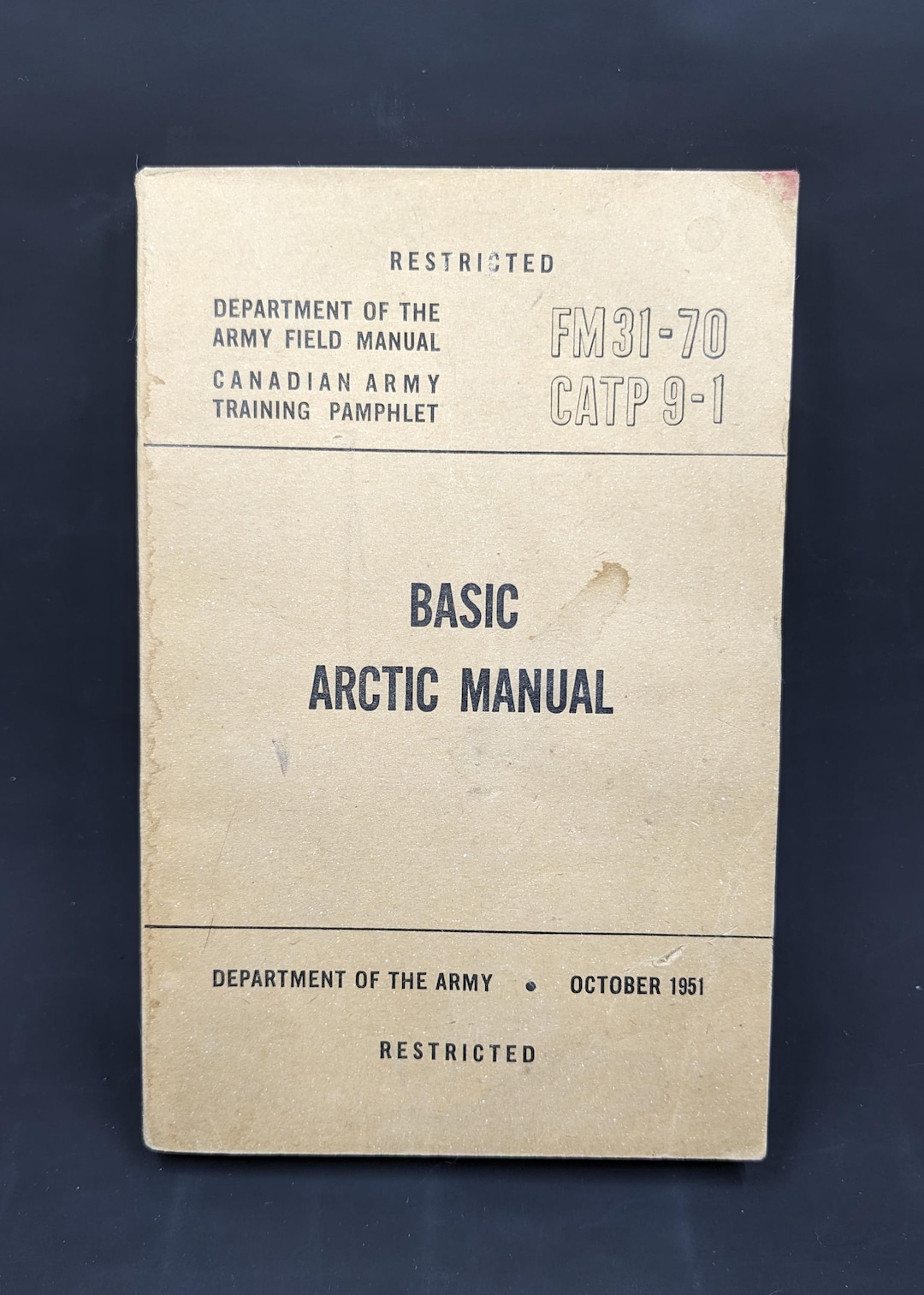 Rare Restricted Army Field Manual "basic Arctic Manual" From the Korean ...