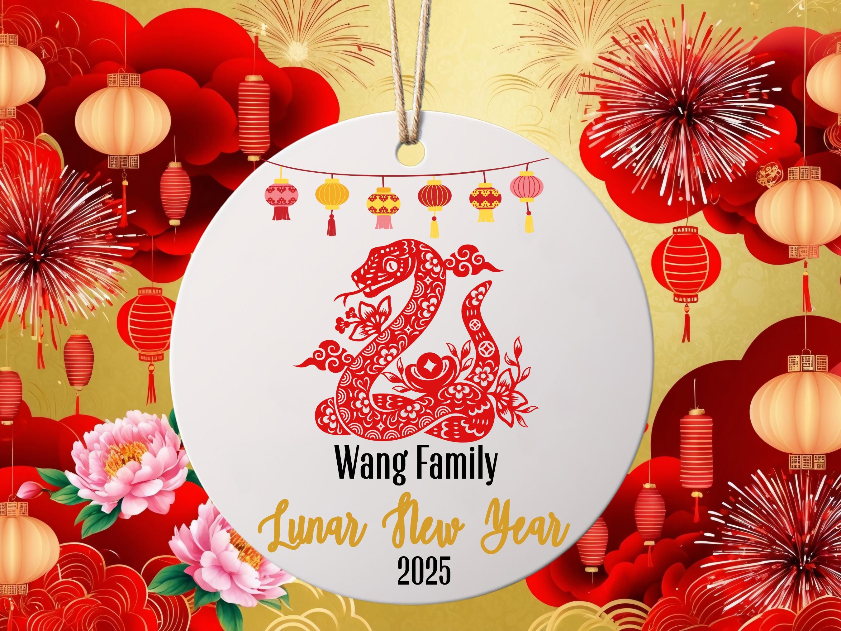 2025 Year of the Snake Ornament Custom Chinese New Year of the Snake ...