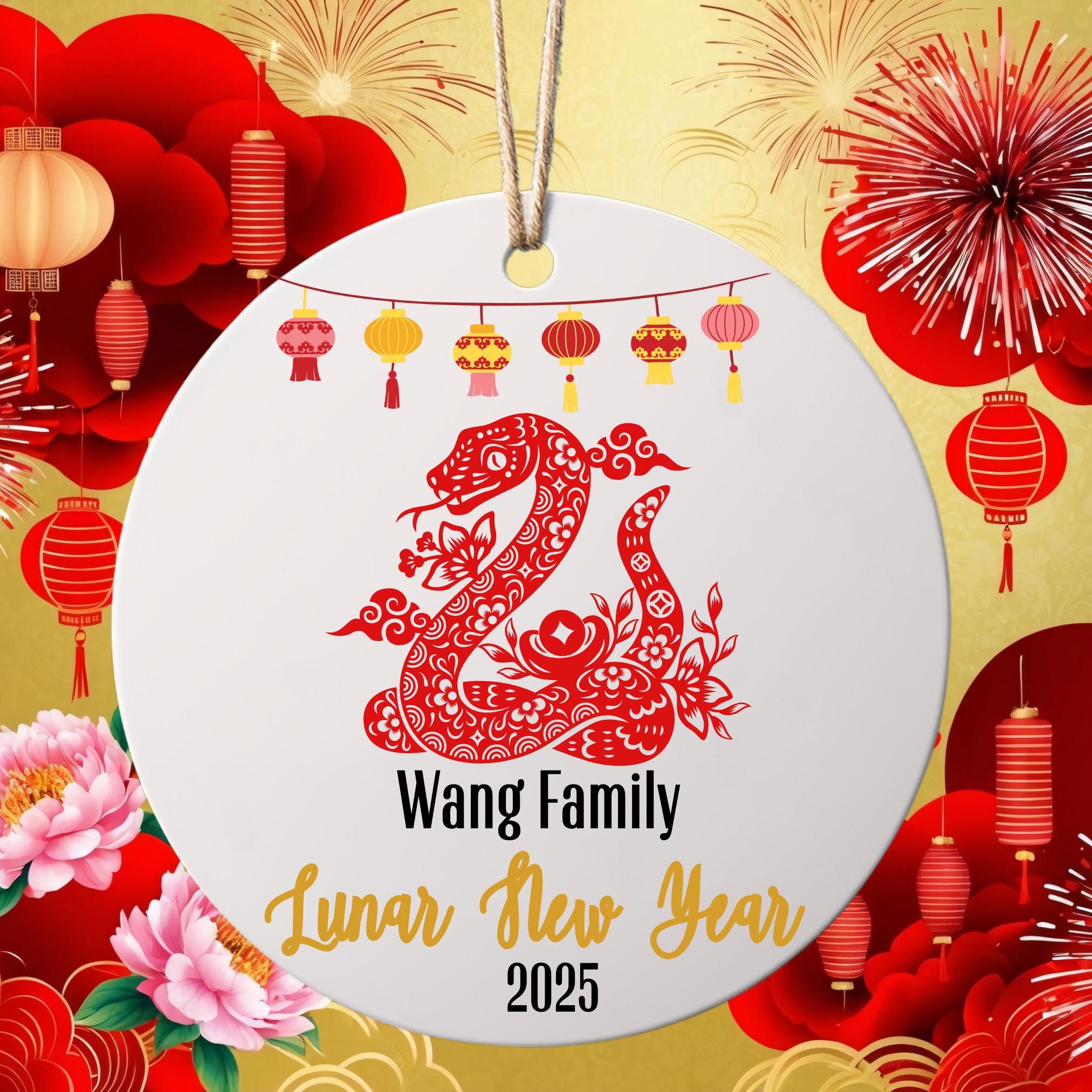 2025 Year of the Snake Ornament Custom Chinese New Year of the Snake ...