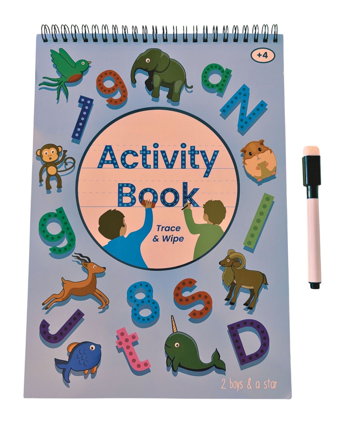 Trace and Wipe English Activity Book - Etsy