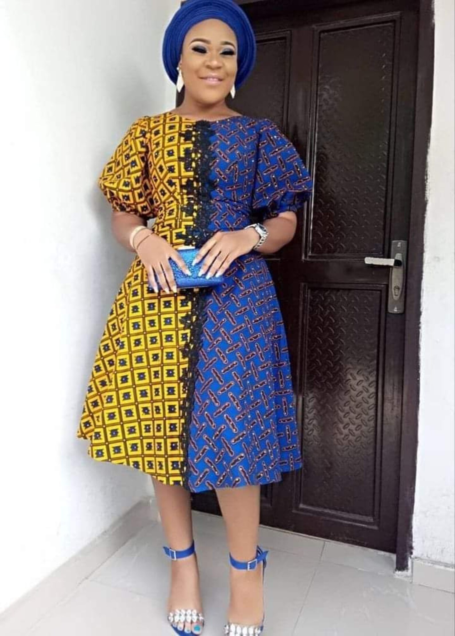 Flared Dress African Print/african High Low Dress/african Clothing ...