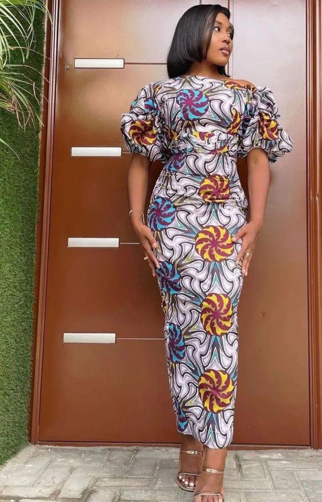 African Midi Dress,african Print Prom Dress,african Special Occasion ...