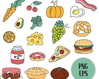 Cooking Food Clipart PNG | Meal Clip Art Bundle | Fruits, Vegetables ...